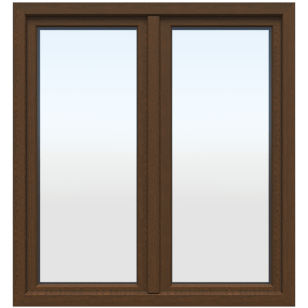 Walnut PVC window WDS W 120 x H 140 cm, 2 sashes hinged windows - Expo ...