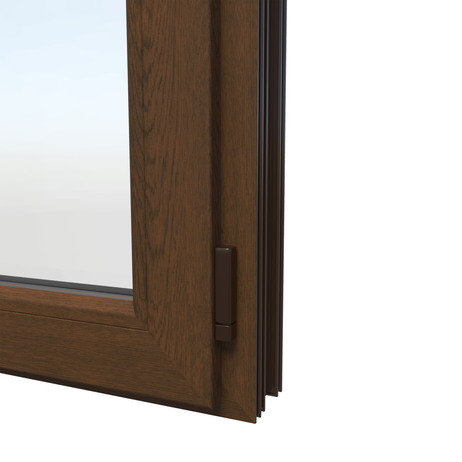 Walnut PVC window WDS W 120 x H 140 cm, 2 sashes hinged windows - Expo ...